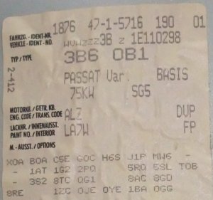 Suche PR-Nummer der Bremse für die Hinterachse